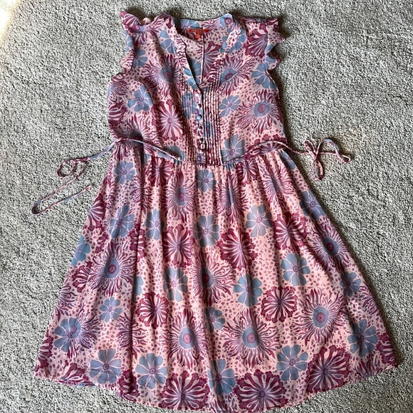 Modcloth | Dresses | Modcloth Pink Floral Sheer Dress M | Poshmark